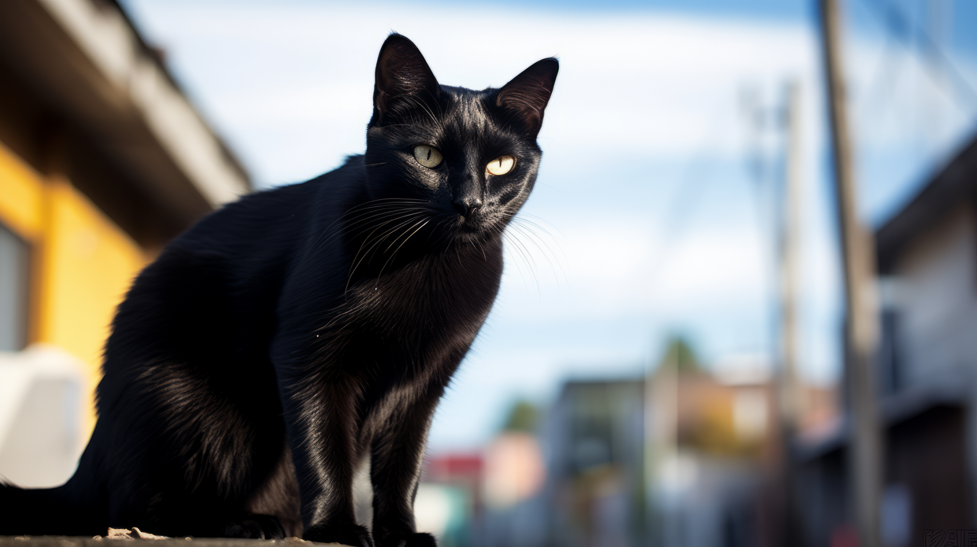 Majestic Black Cat HD Wallpaper | Dark Feline Elegance Background