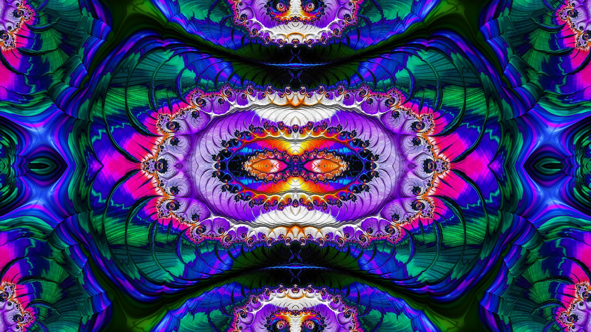 Trippy Psychedelic Fractal Wallpaper by Dr-Pen