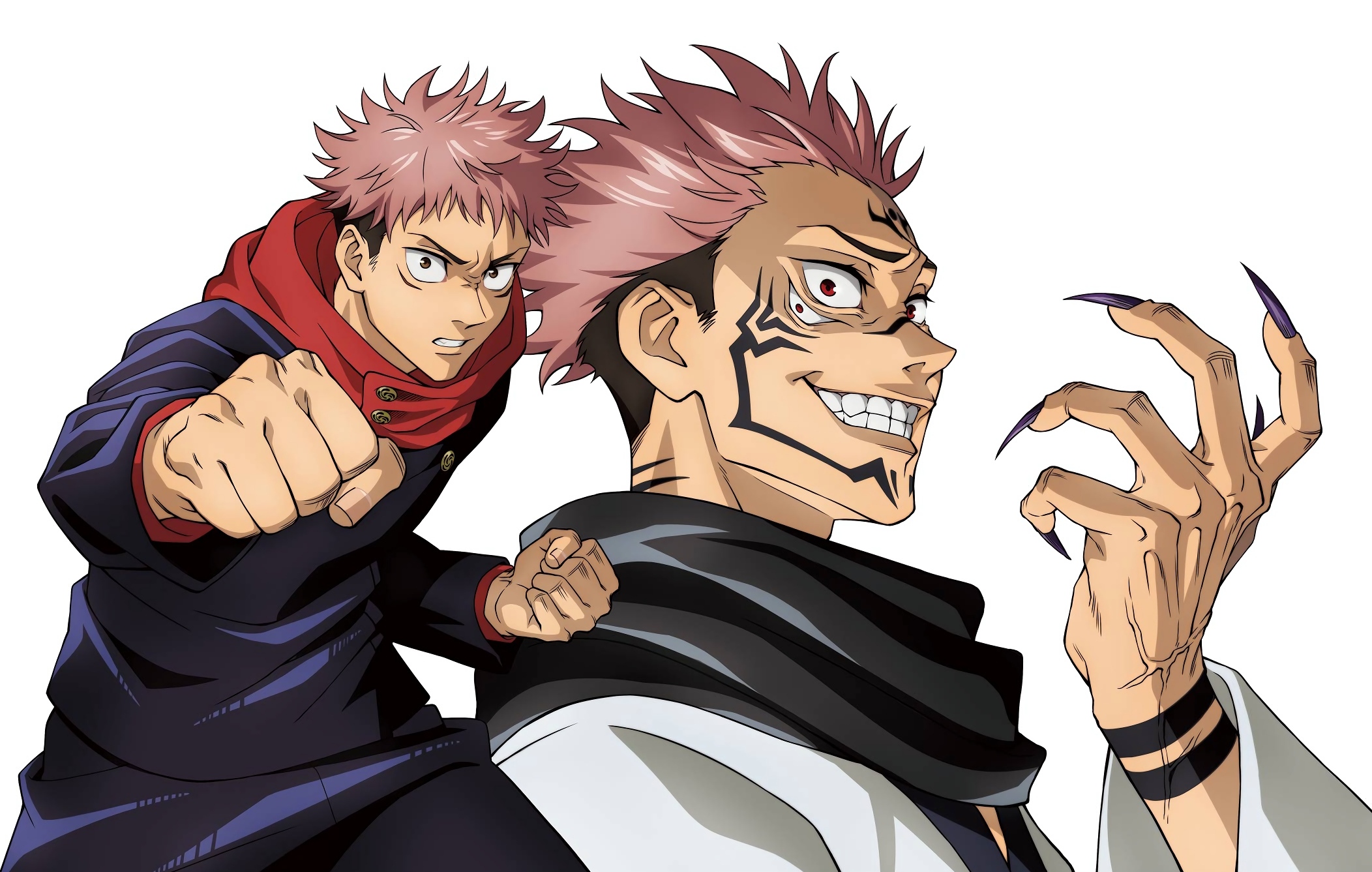 Yuji Itadori & Sukuna Clash | Jujutsu Kaisen HD Anime Wallpaper