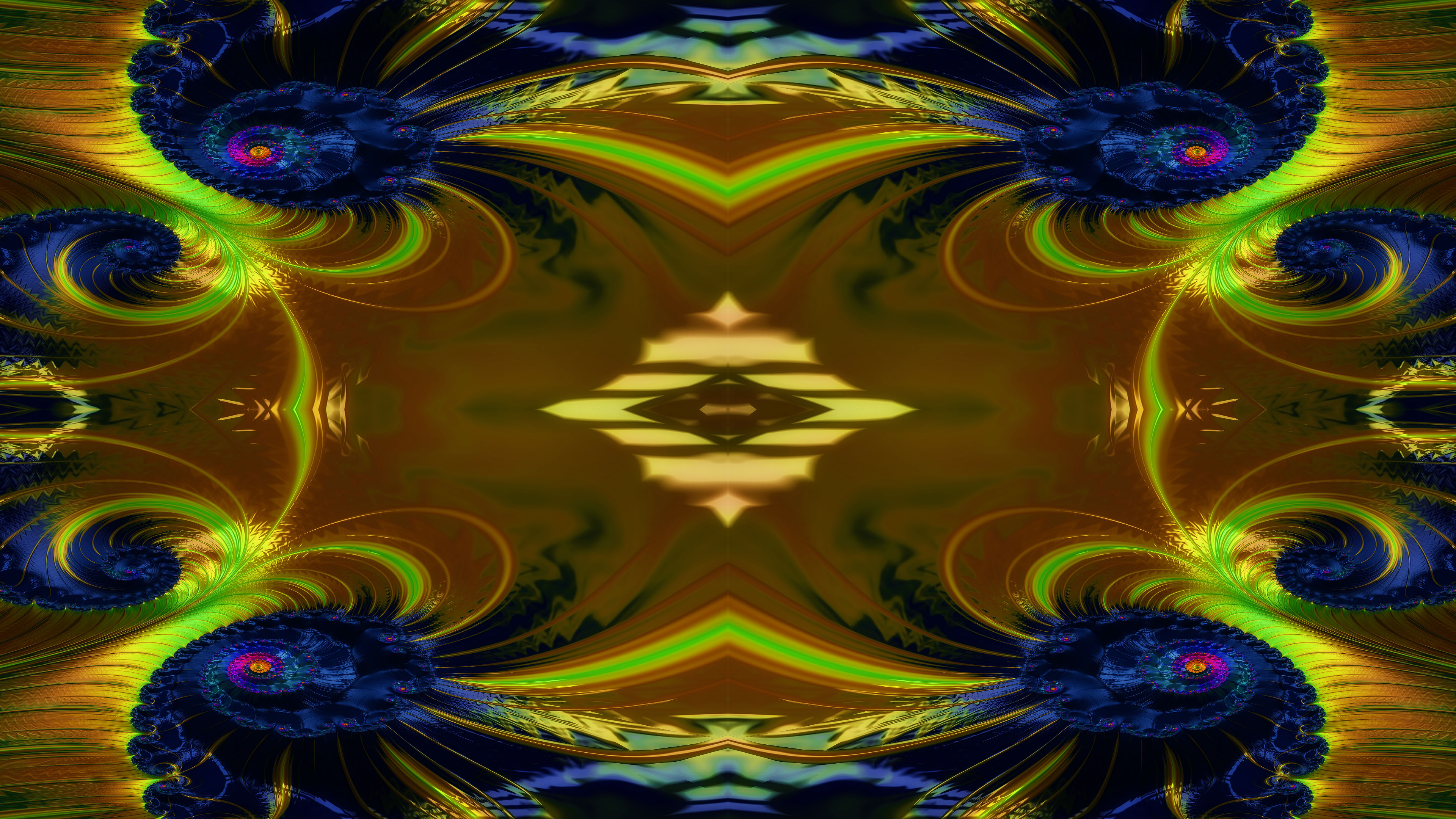 Trippy Psychedelic Fractal 4k Desktop Wallpaper by Dr-Pen