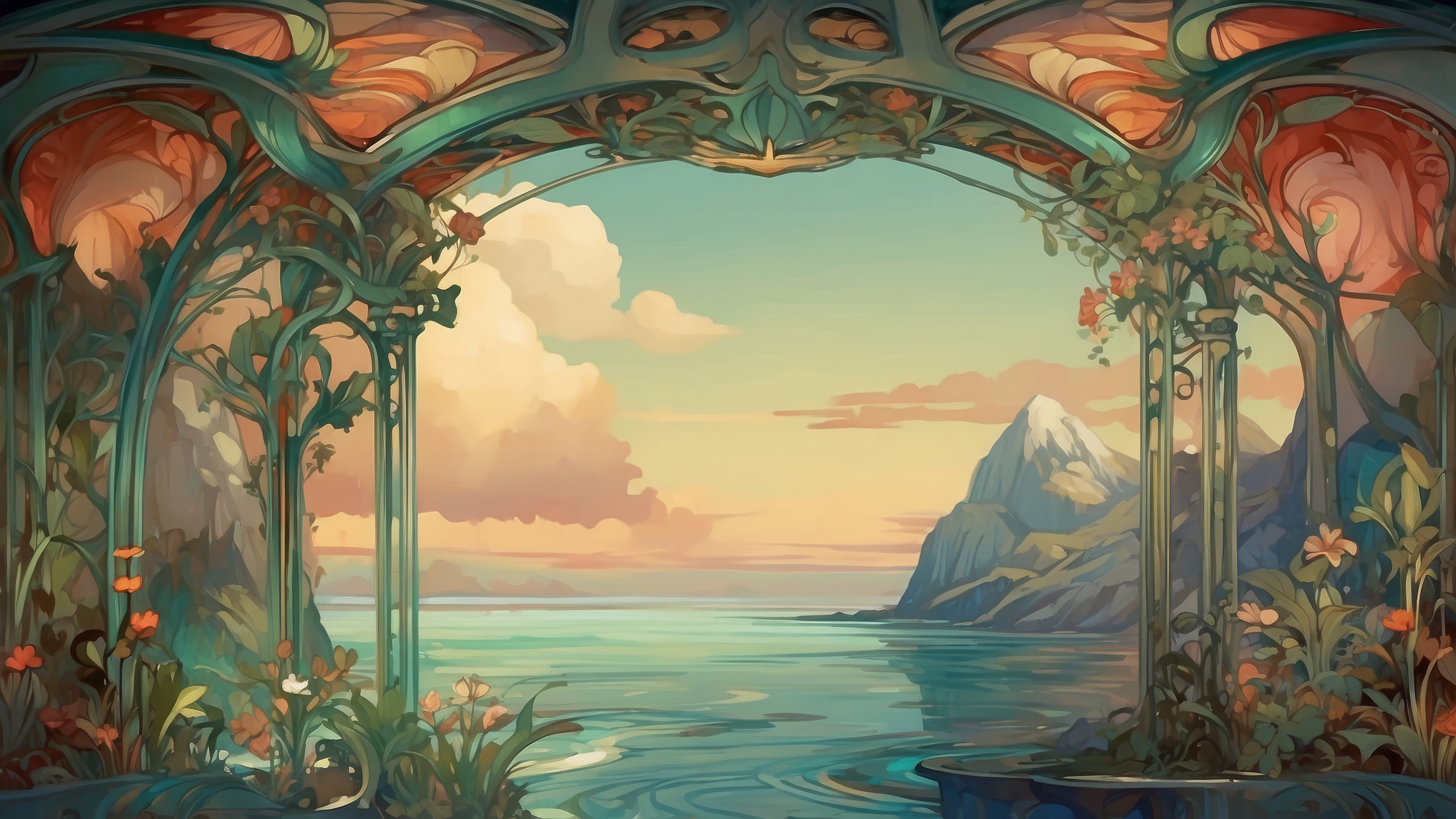 Enchanted Paradise Archway - HD Desktop Wallpaper by QuantumCurator