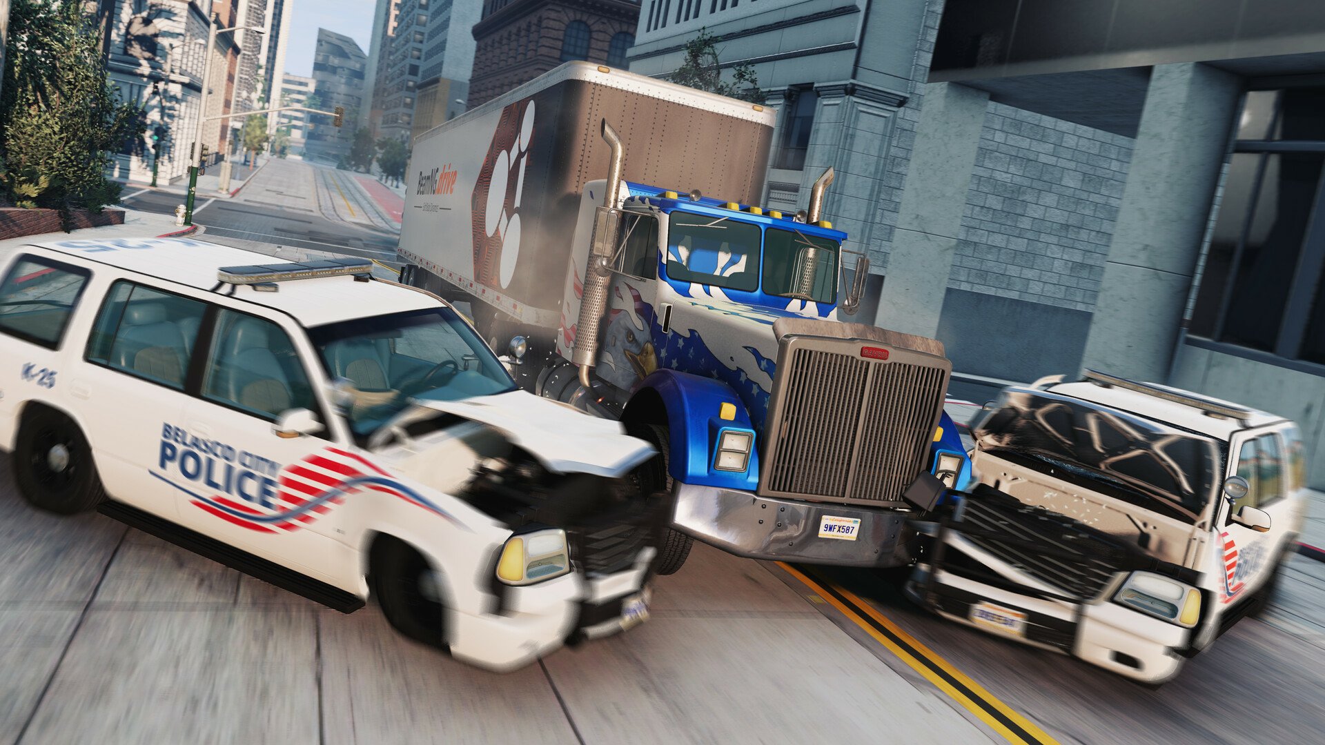 BeamNG.drive Police Car Chase Crash HD Wallpaper
