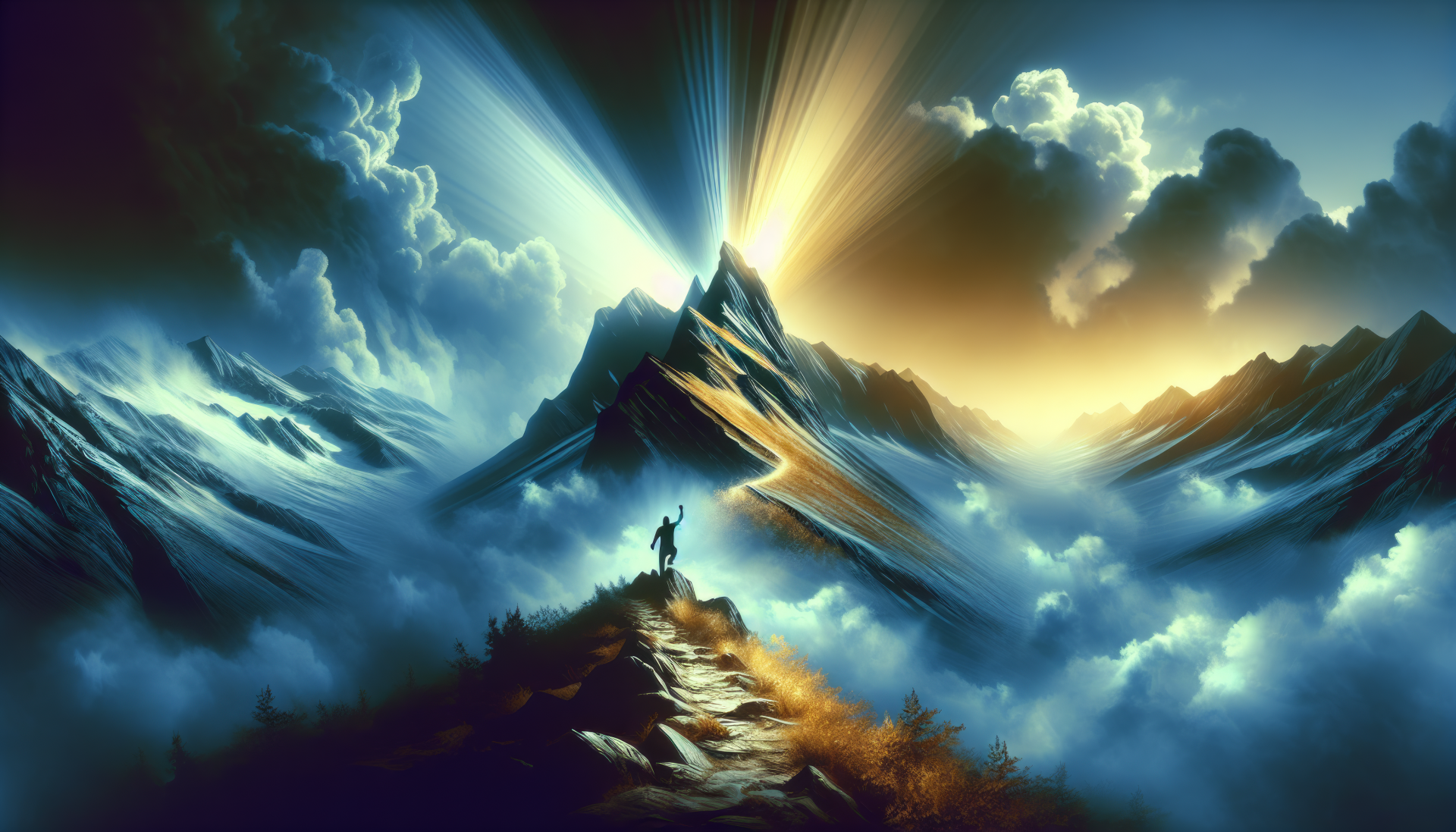 Summit Success - Inspirational HD Mountain Wallpaper by QuantumCurator