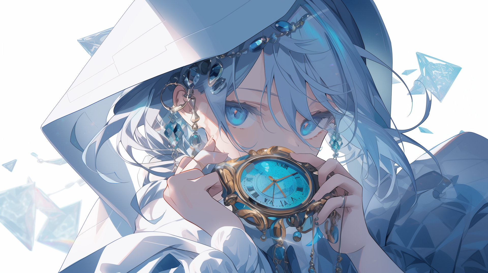 Enchanting Anime Girl with Timepiece HD Wallpaper by robokoboto