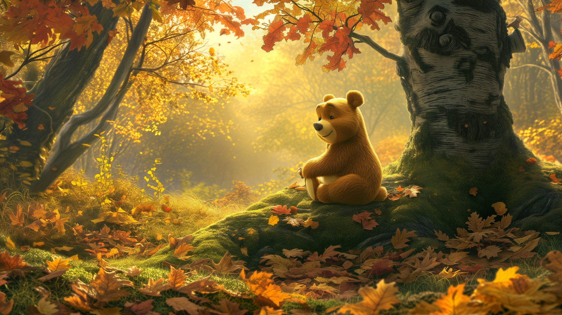 Winnie the Pooh Autumn Forest HD Wallpaper by patrika | 2912x1632 ...
