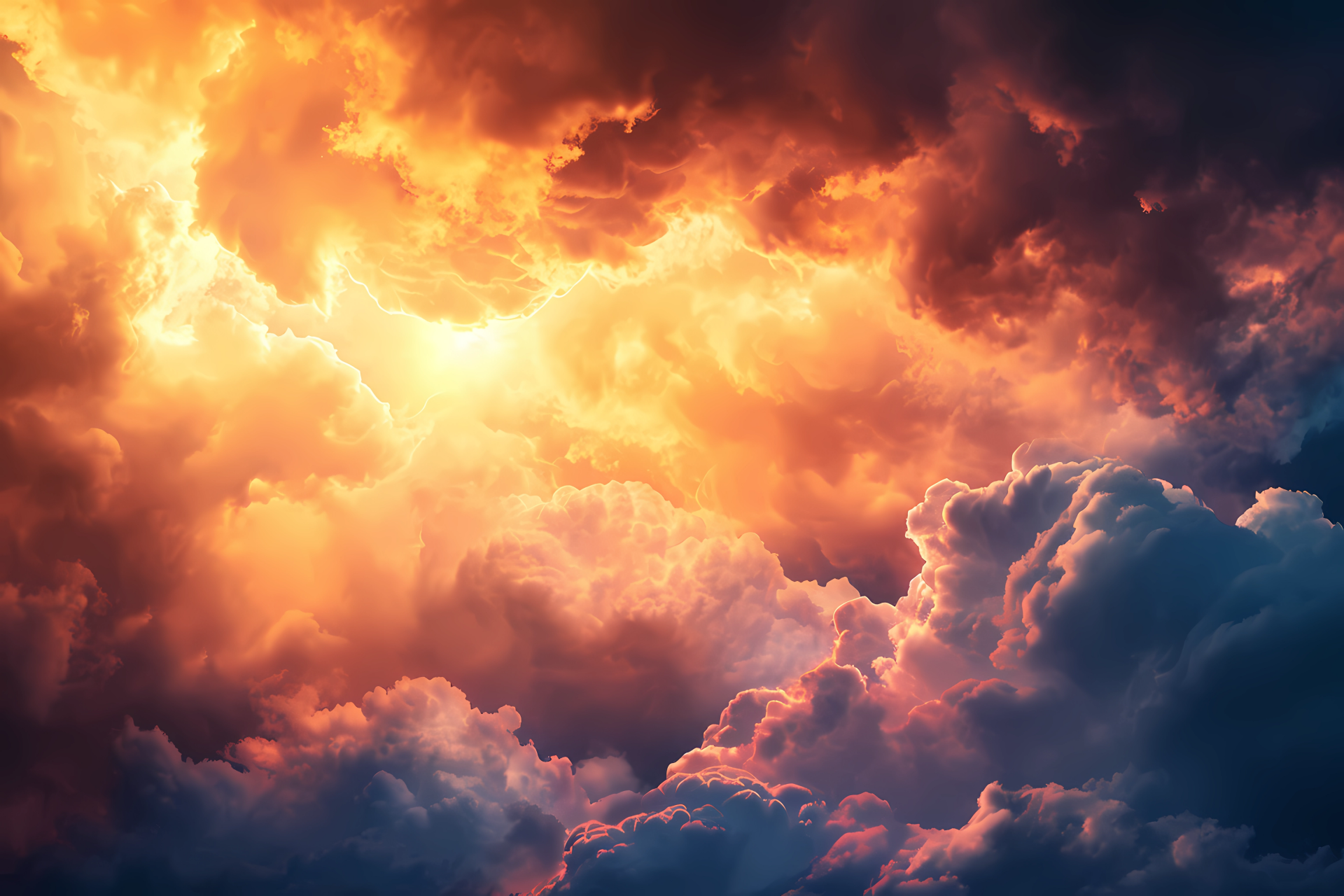 epic stormy clouds with sunlight by michaldunaj