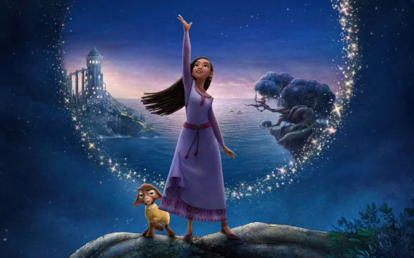 Wish 2023 Animated Movie Magical Library Scene HD Wallpaper