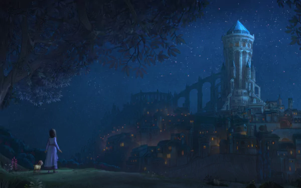 Wish 2023 Animated Movie Magical Library Scene HD Wallpaper