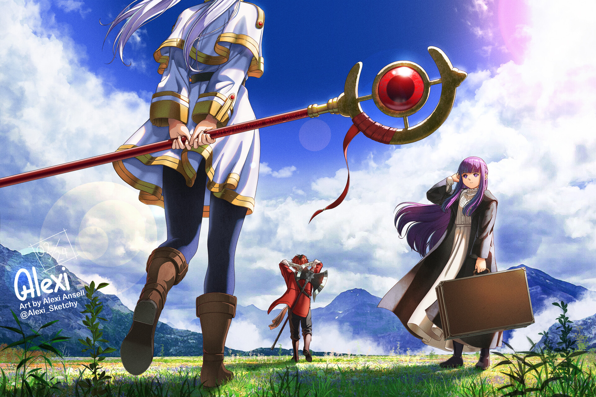 Frieren & Friends HD Wallpaper – Stark, Fern, and Adventure Beyond ...