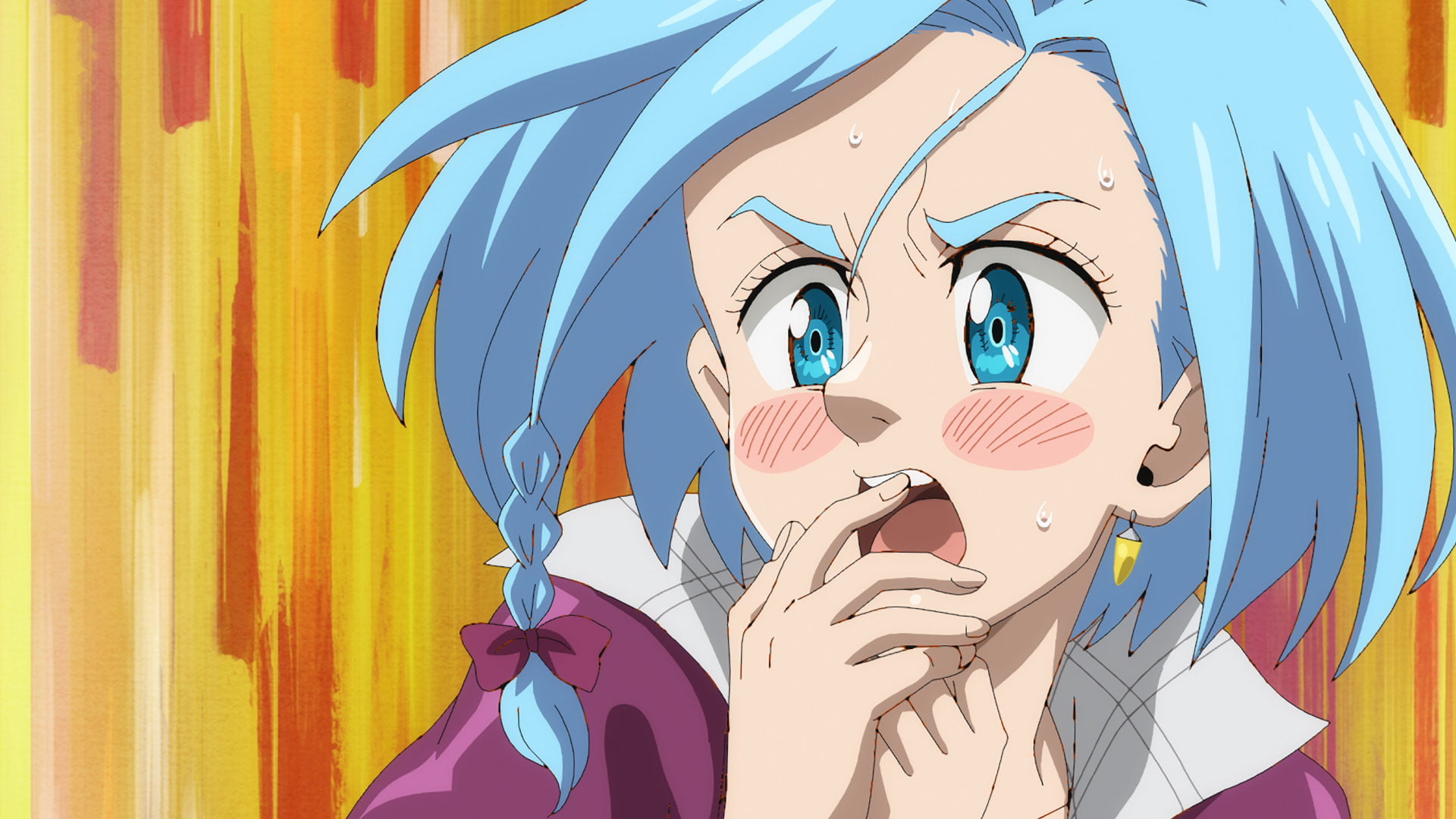 The Seven Deadly Sins Anime HD Wallpaper | Shocked Blue-Haired Character