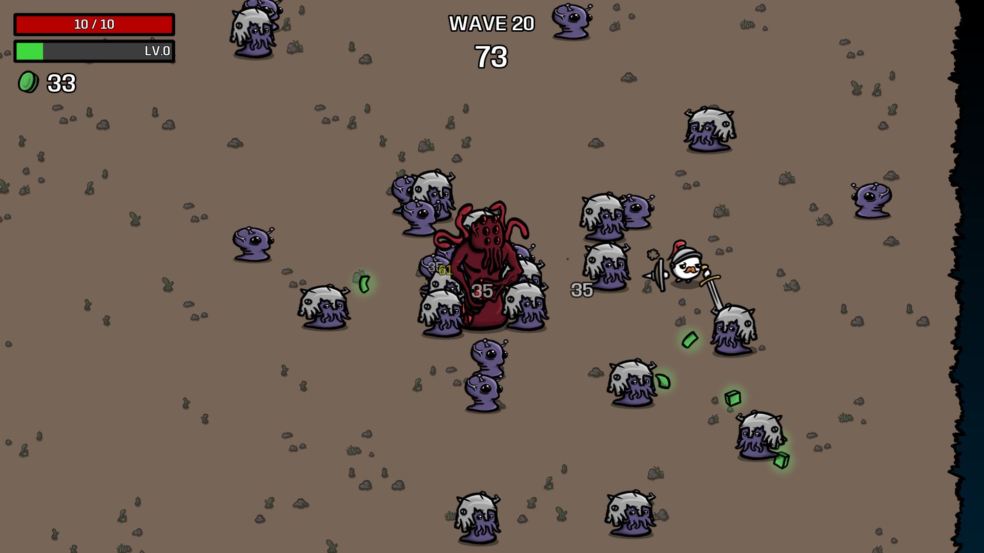Brotato Game Action Scene