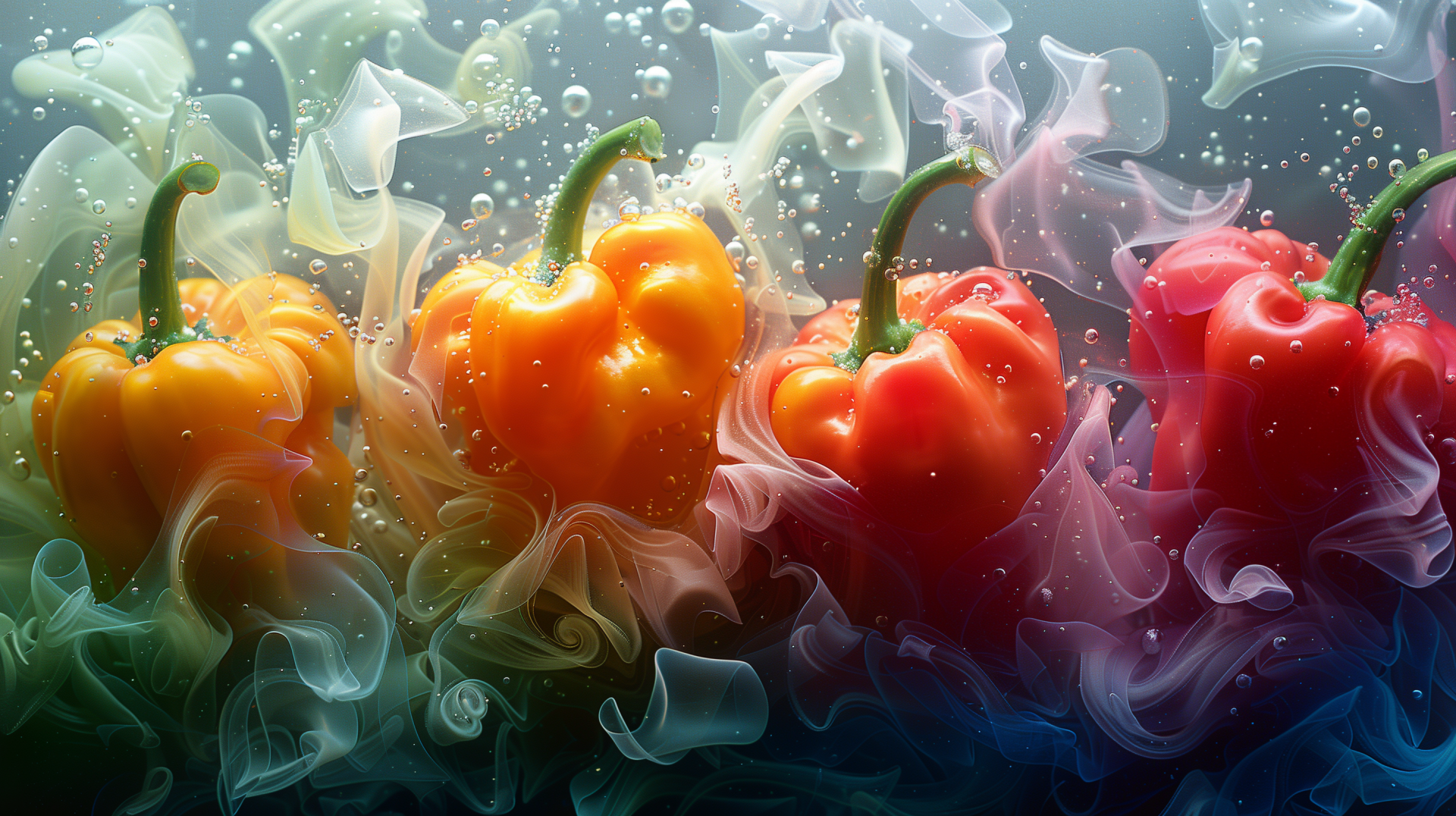 Vibrant Bell Peppers HD Wallpaper by CelestialCanvas