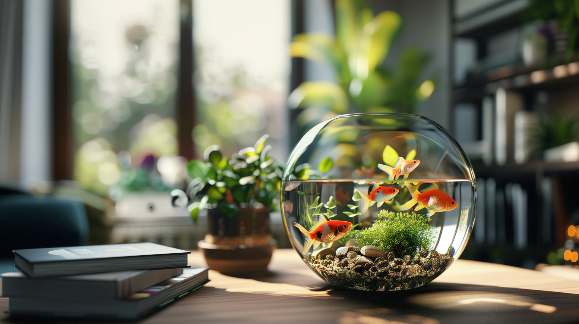 Serene Aquarium: HD Fish Bowl Wallpaper by BlueTechWizard