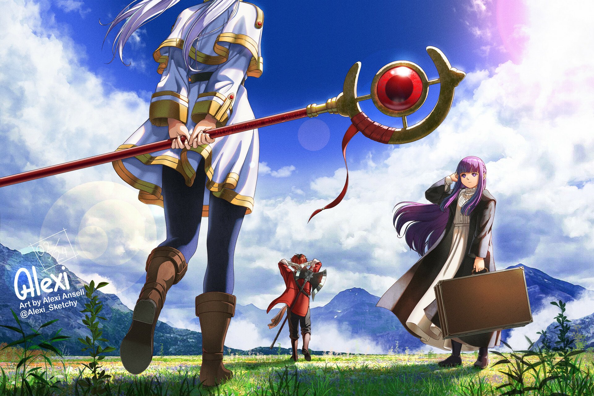 Frieren & Friends HD Wallpaper – Stark, Fern, and Adventure Beyond ...