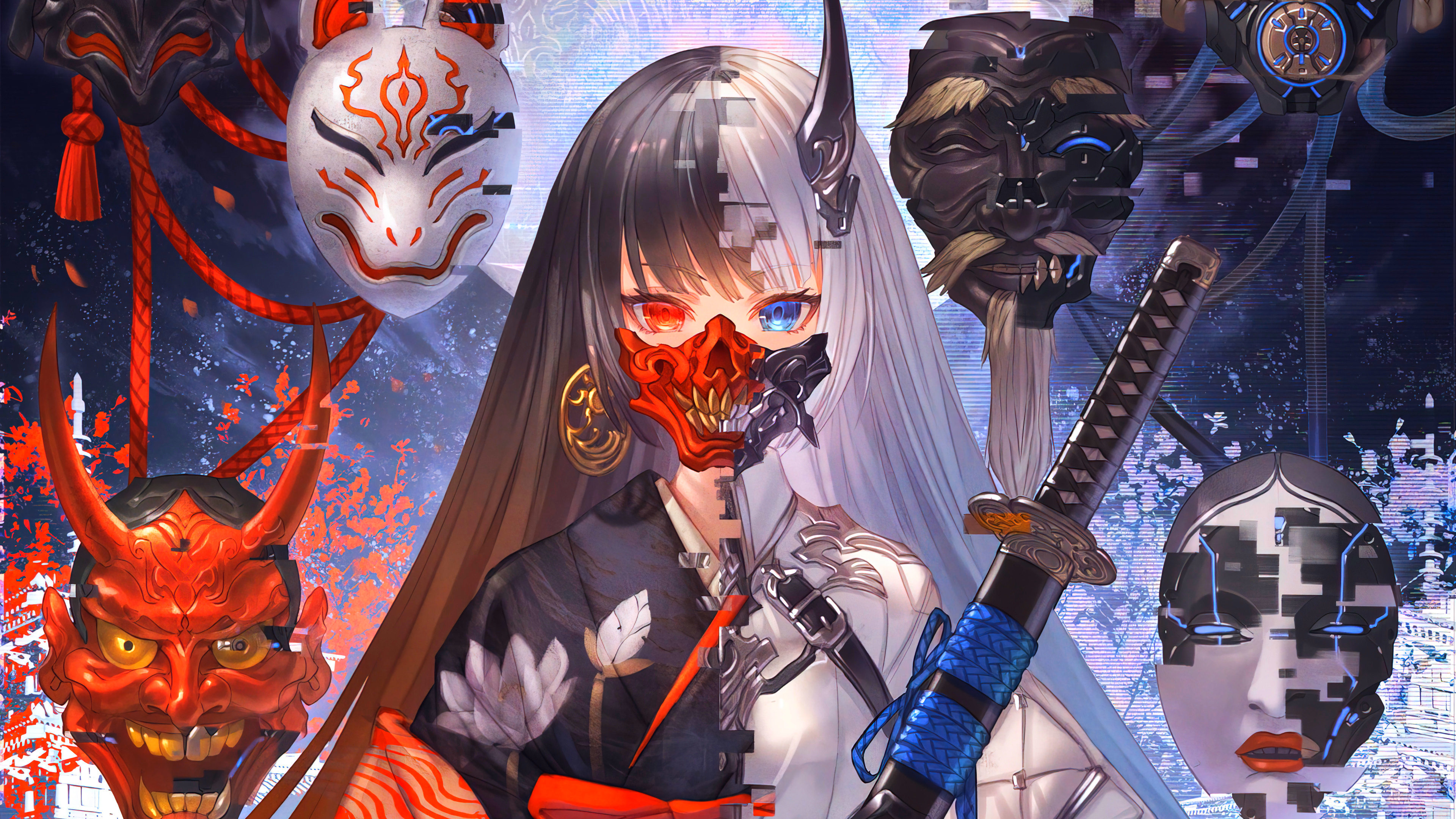 Anime Girl With Split Personality