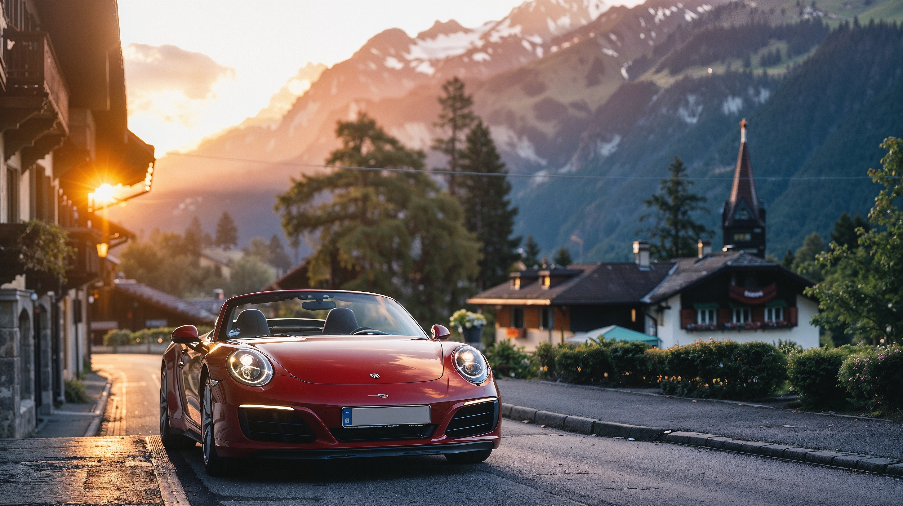 Porsche 911 Carrera Cruising the Swiss Alps – HD Wallpaper by michaldunaj