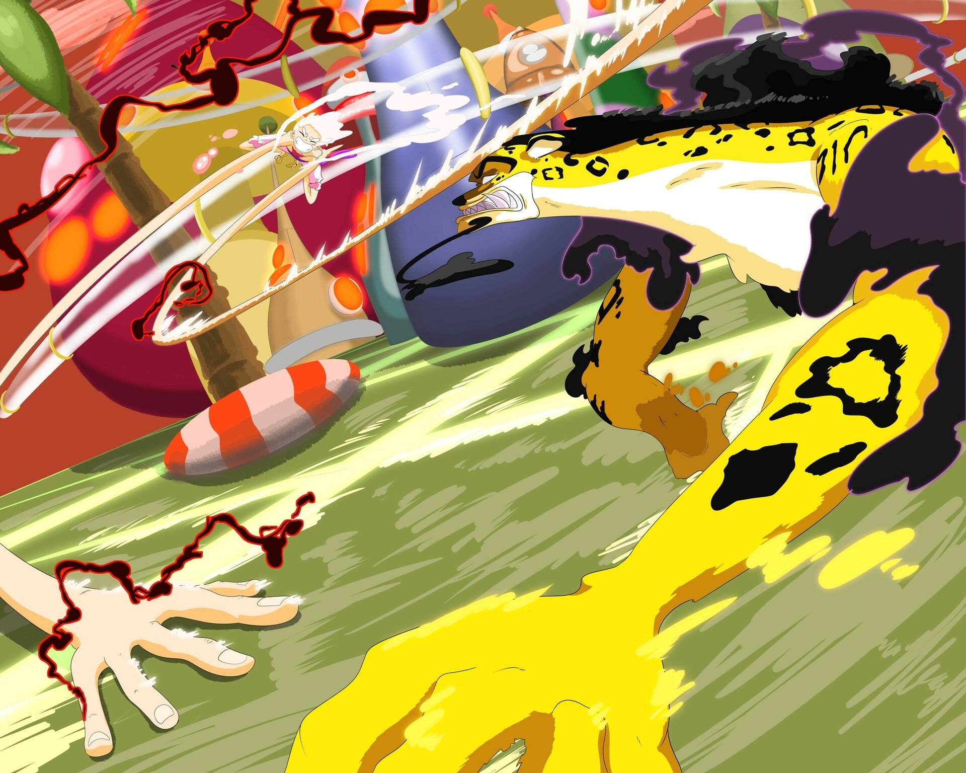 Download Anime One Piece Monkey D. Luffy Gear 5 (One Piece) Rob Lucci ...