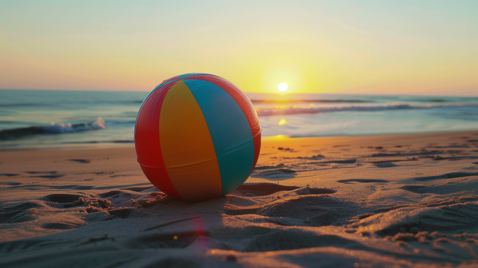 Beach Ball Sunset - HD Wallpaper by robokoboto