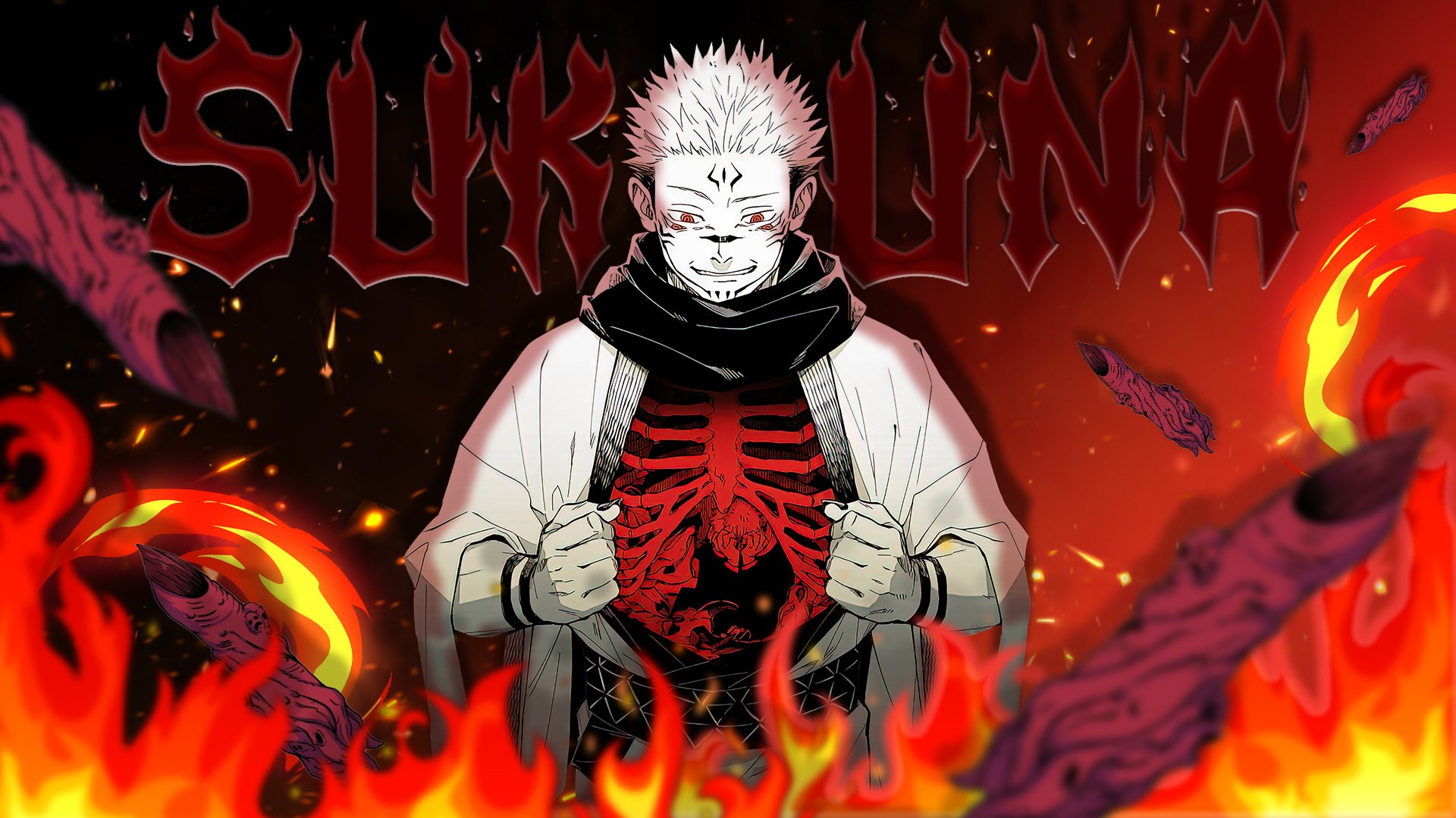 Ryomen Sukuna (Jujutsu Kaisen) by Xomplicated | 1920x1080 | Wallpaper Abyss