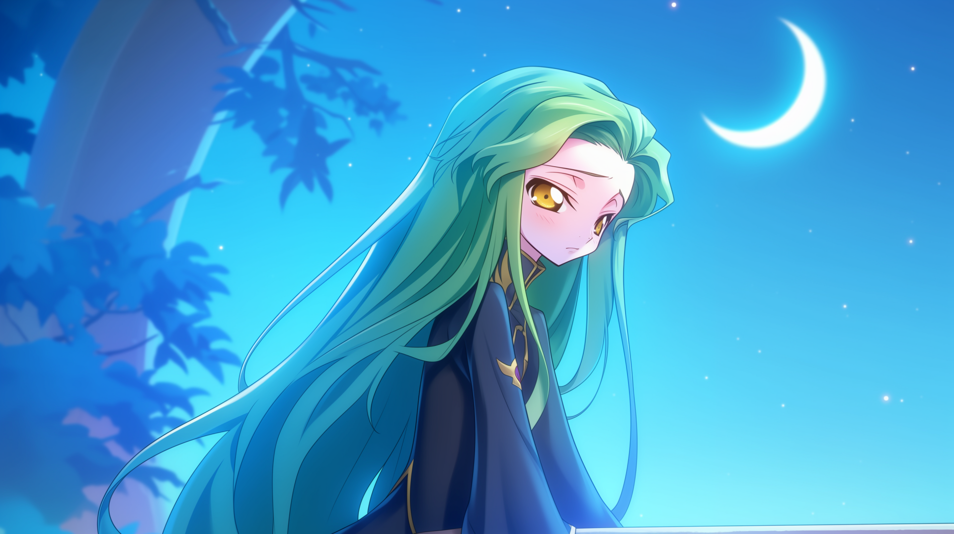 HD Wallpaper: C.C. from Code Geass under the Moonlight by patrika ...