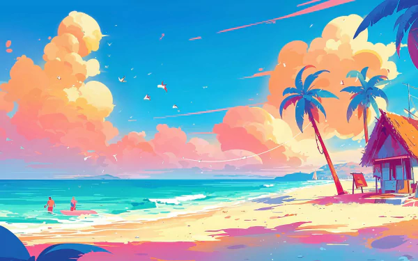 Artistic Summer Bliss: A Vibrant HD Wallpaper