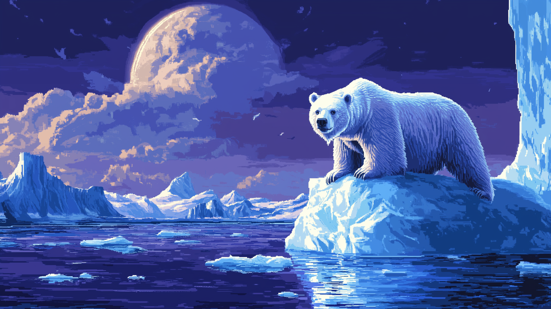 Arctic Pixel Bear — AI-Crafted 2K Quad HD Wallpaper | 2912x1632 ...