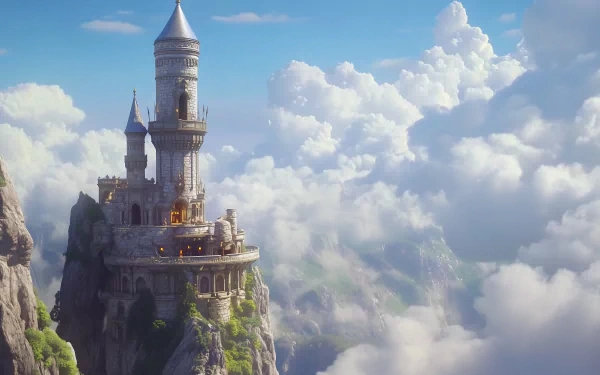 Starlit Wizard Tower — 4K Ultra HD Wallpaper by QuantumCurator