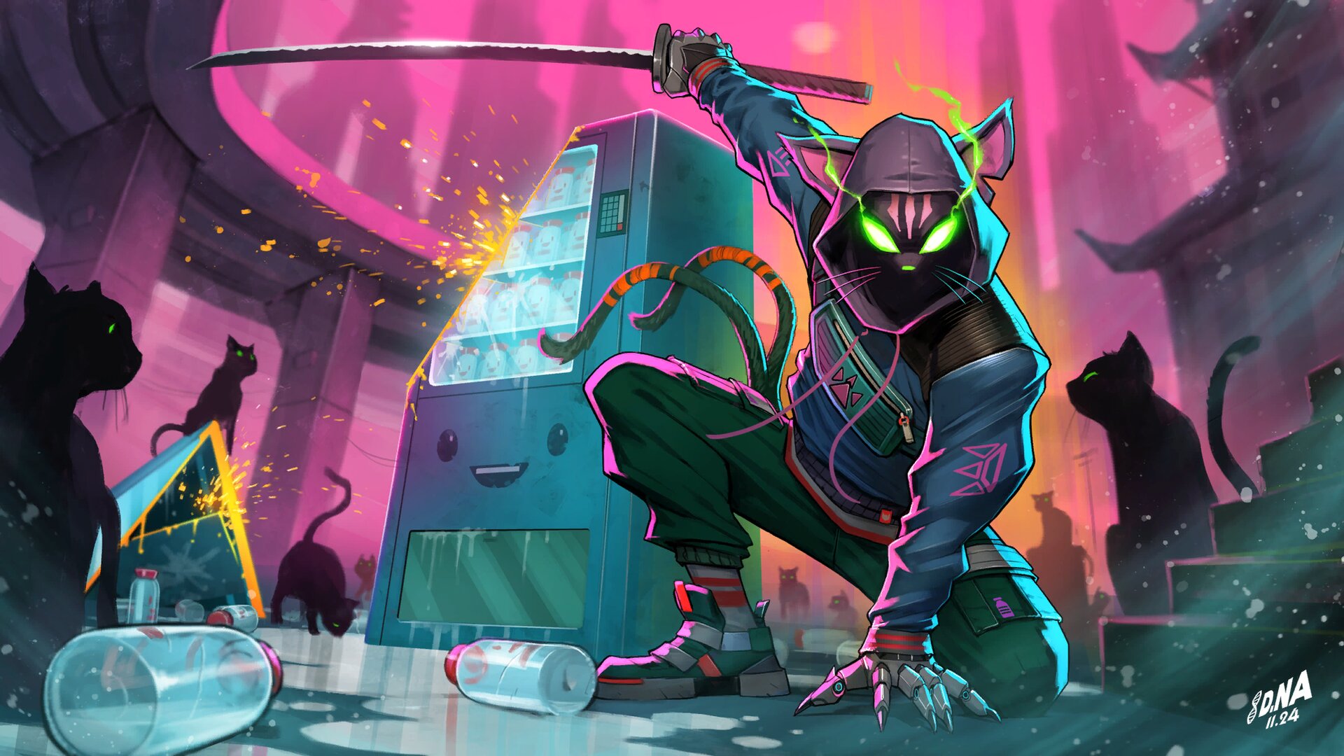Fortnite Neon Ninja HD Wallpaper – Epic Gaming Vibes