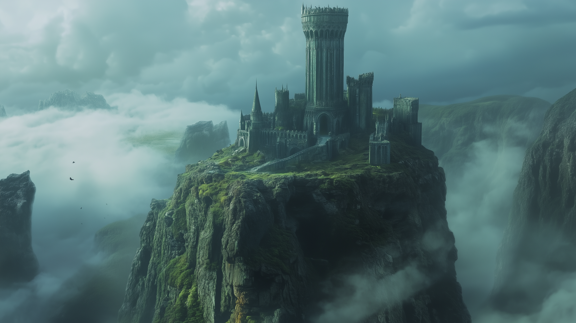 Enchanted Heights: A Fantasy Wizard Tower HD Wallpaper by robokoboto