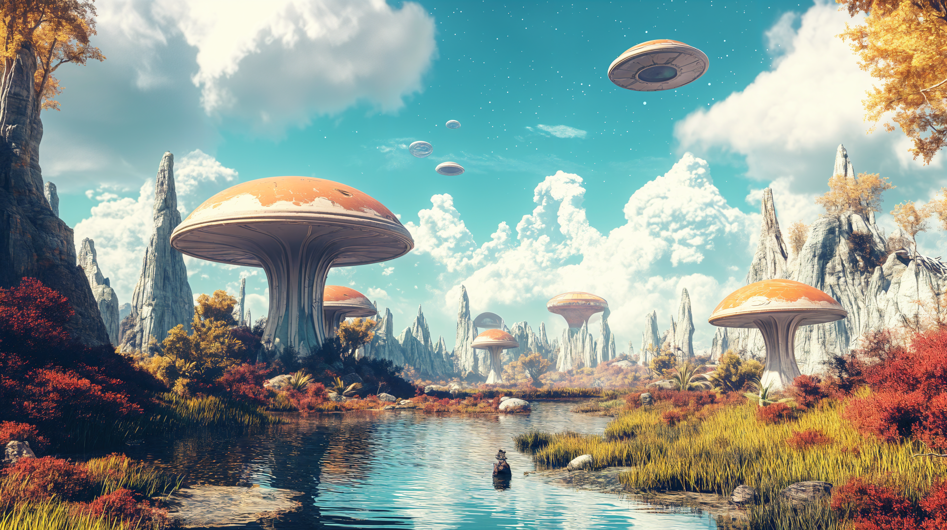 Alien Worlds: A Stunning 4K Ultra HD Sci-Fi Landscape by robokoboto