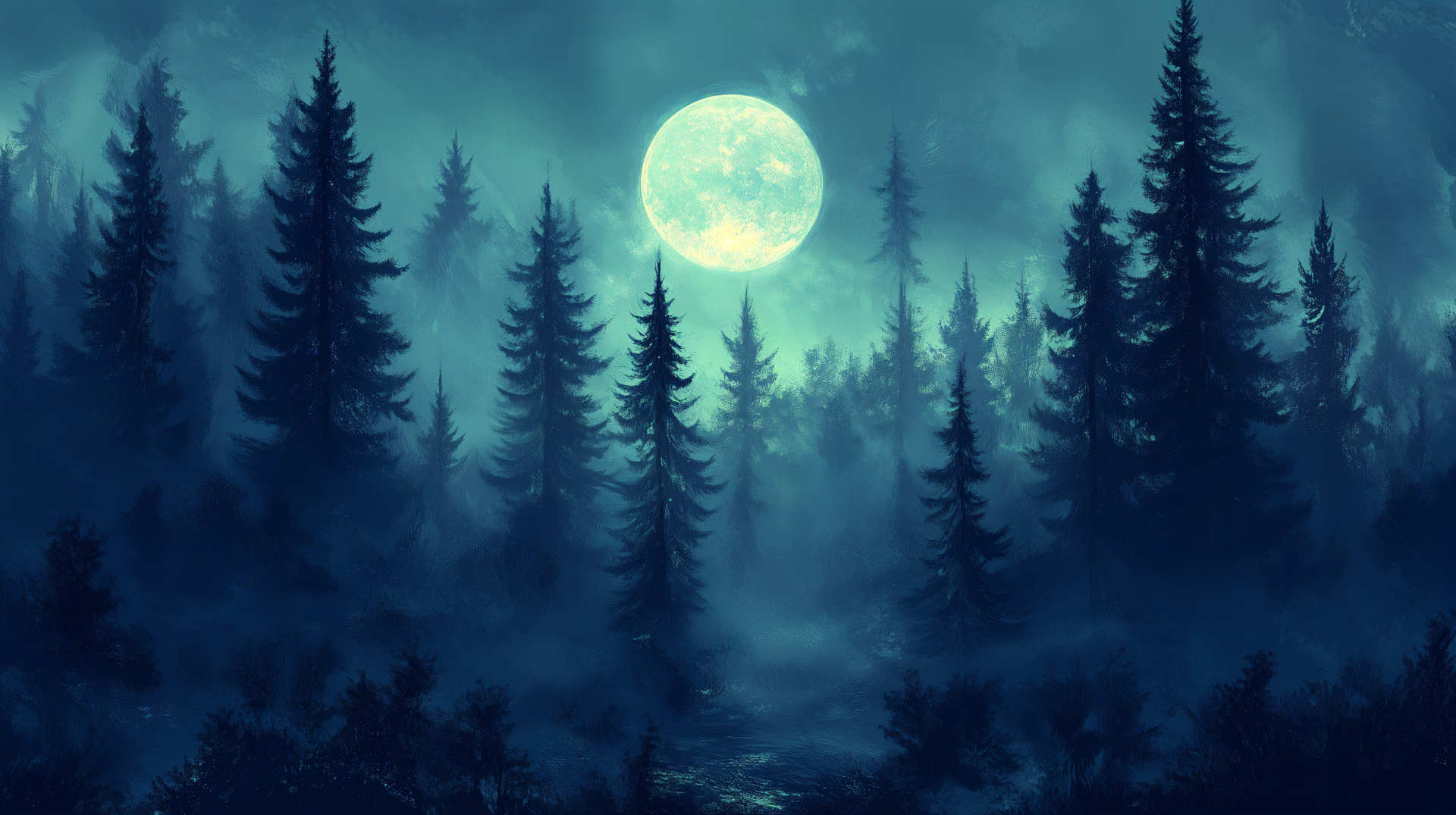 Moonlit Forest: A Stunning 4K Ultra HD Wallpaper by robokoboto