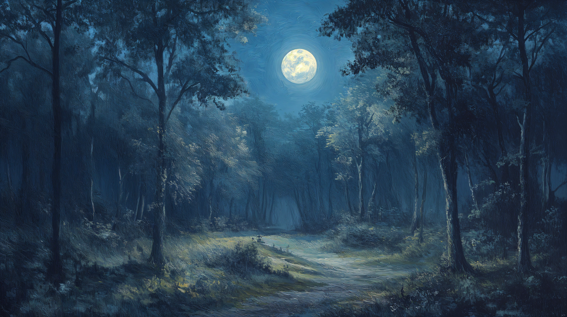 Moonlit Forest Serenity - 4K Ultra HD Wallpaper by robokoboto