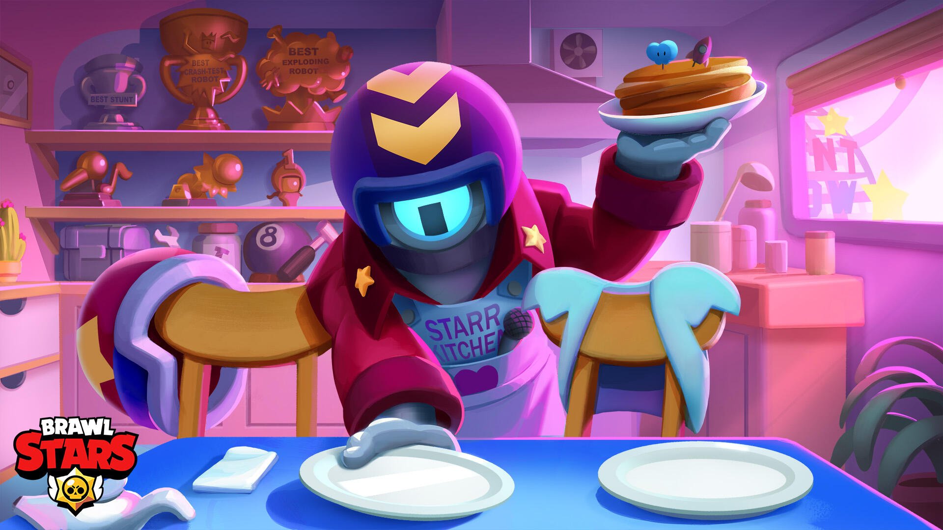 Brawl Stars HD Wallpaper: Kitchen Showdown with Style!