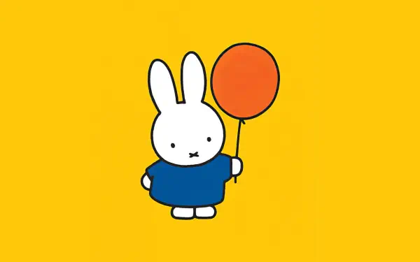 Miffy HD Wallpaper: Cheerful Bunny with a Balloon