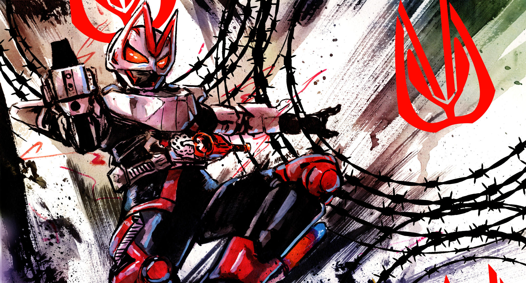 Kamen Rider Geats Anime HD Wallpaper - Dynamic Action Scene