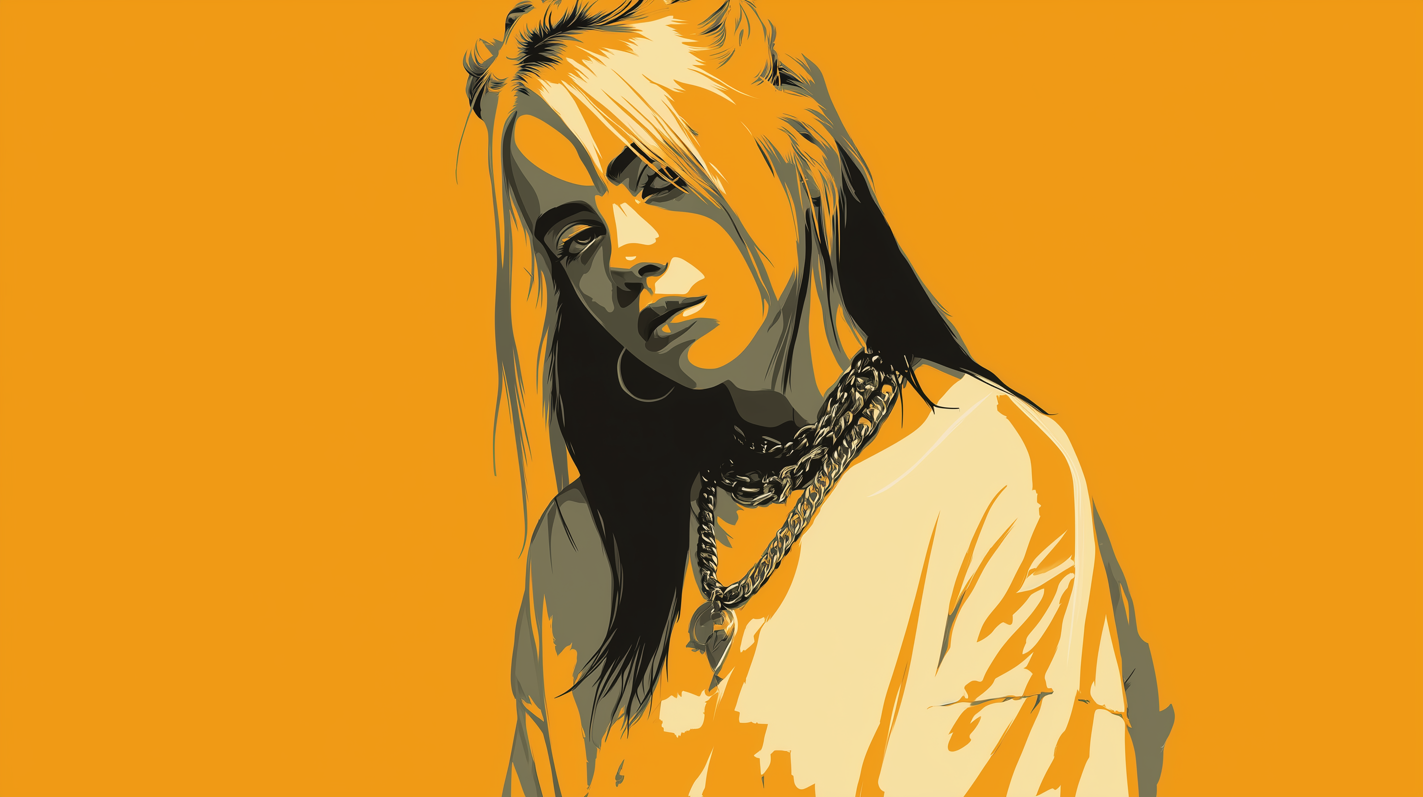 Billie Eilish Yellow Vibes HD Wallpaper - Music Celebrity Art by patrika