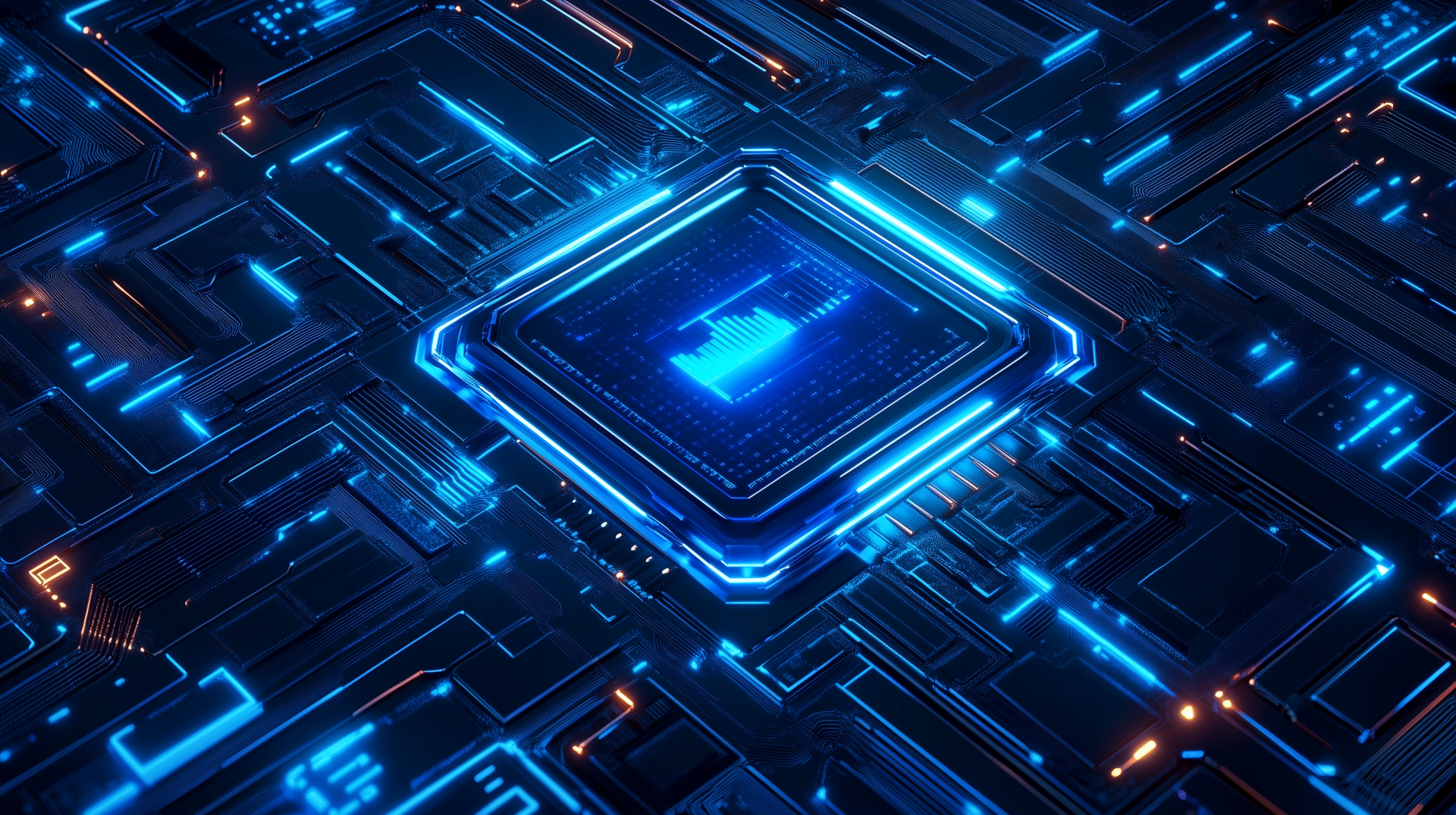 HD Wallpaper: Blue Circuit Technology Unveiled by patrika