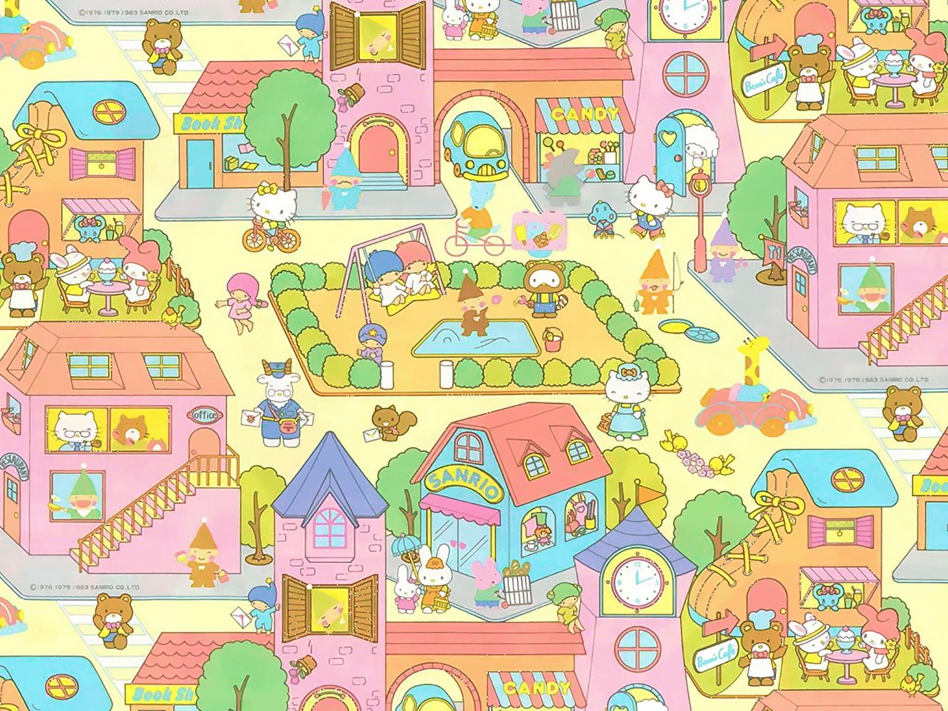 Hello Kitty's Charming Village - HD Wallpaper Adventure