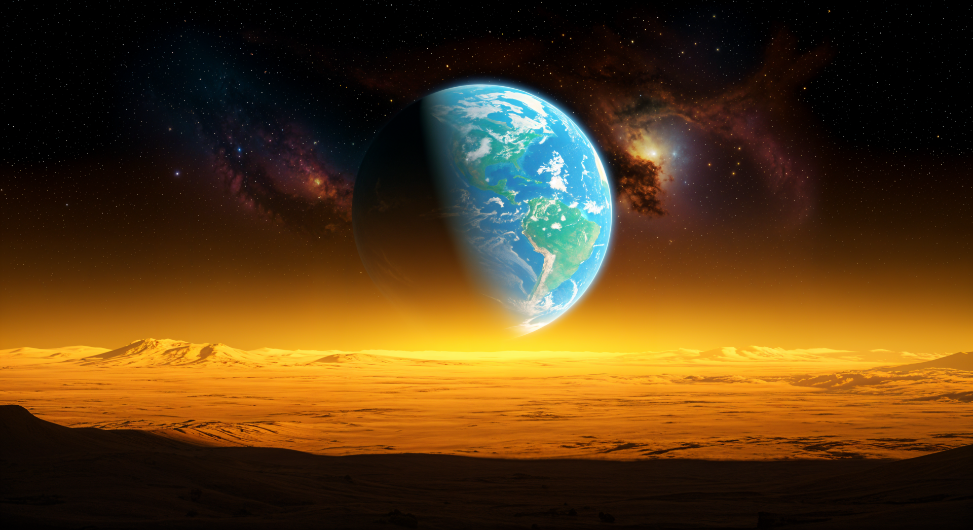 Stunning Planet Rise - 4K Ultra HD Wallpaper by QuantumCurator