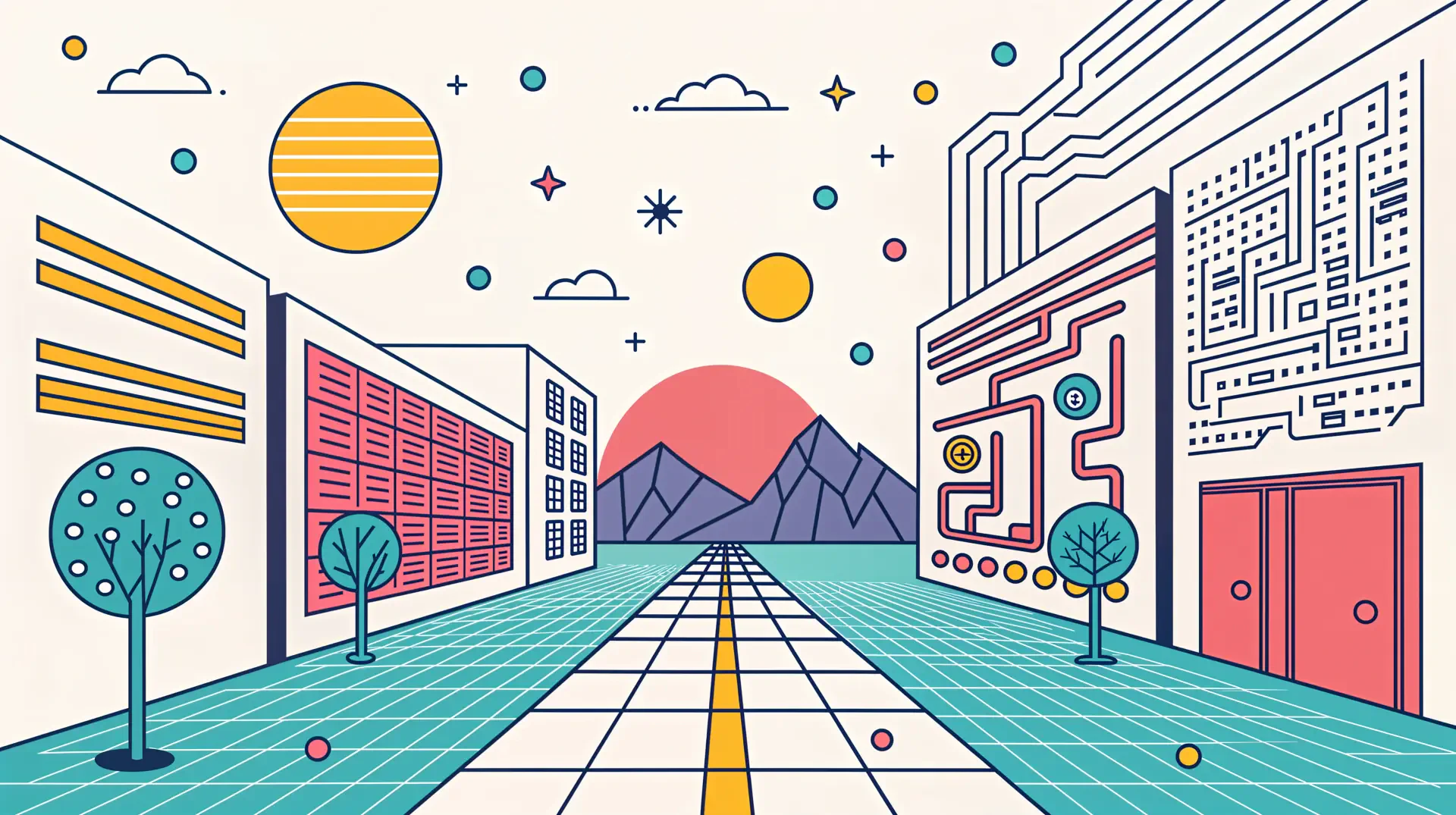 Cyberspace Journey: 4K Ultra HD Wallpaper by QuantumCurator