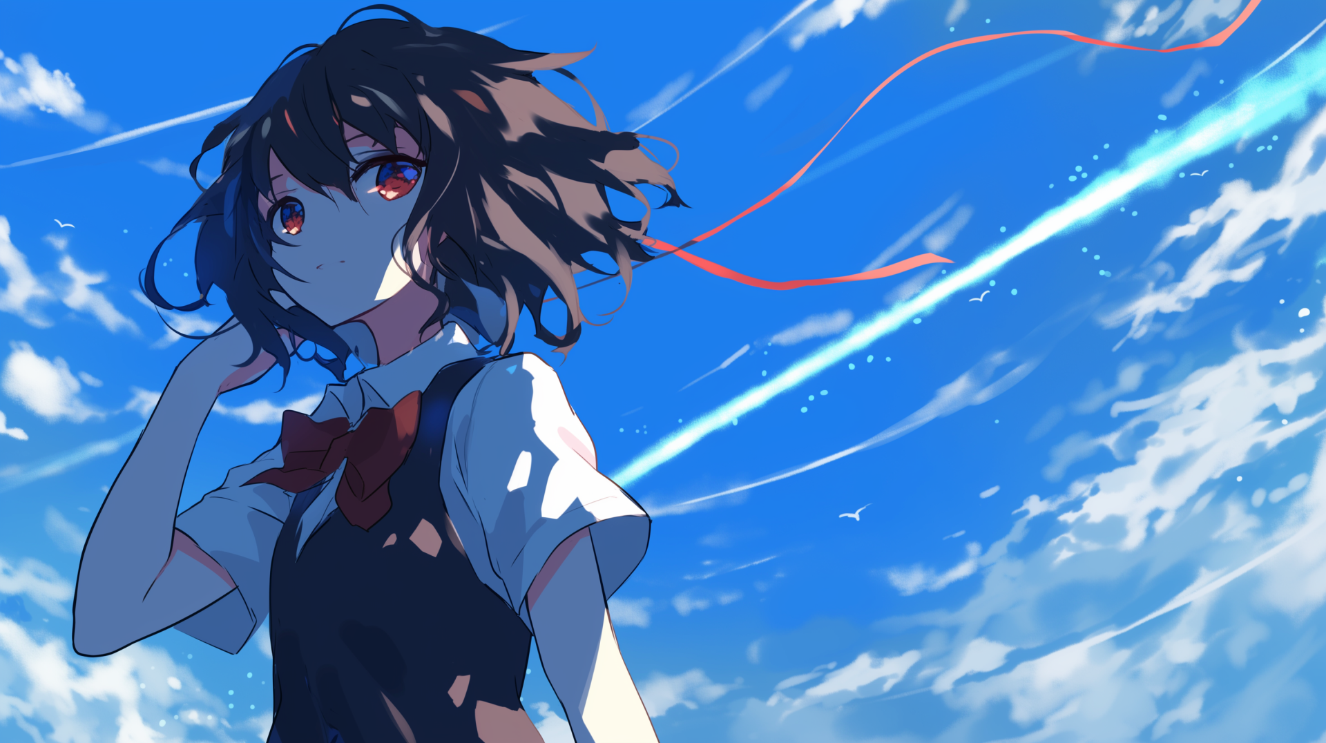 Mei Misaki HD Wallpaper from Another Anime with Stunning Sky Background ...