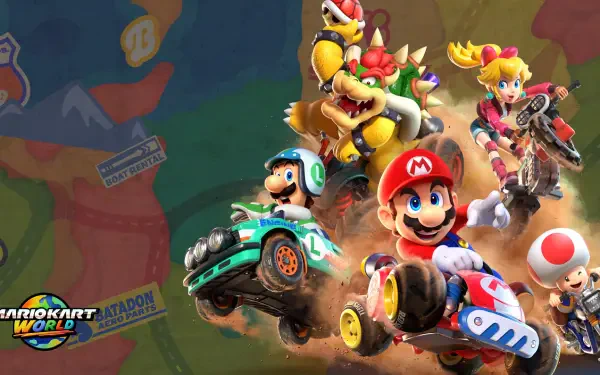 Download Mario Kart Mario Kart World HD Wallpaper