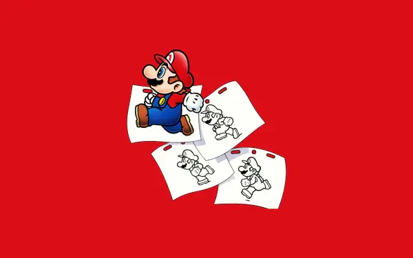 Mario Paint: 4K Ultra HD Brushstroke Wallpaper