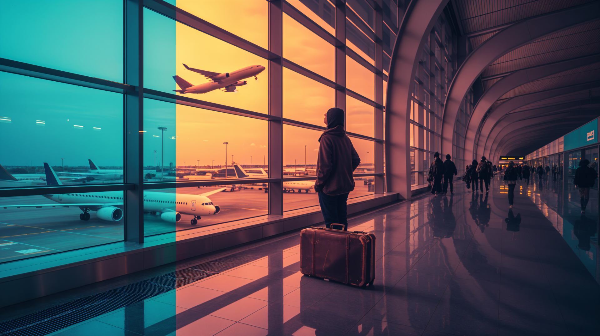 Terminal Reflections — 4K Airport Wallpaper by QuantumCurator