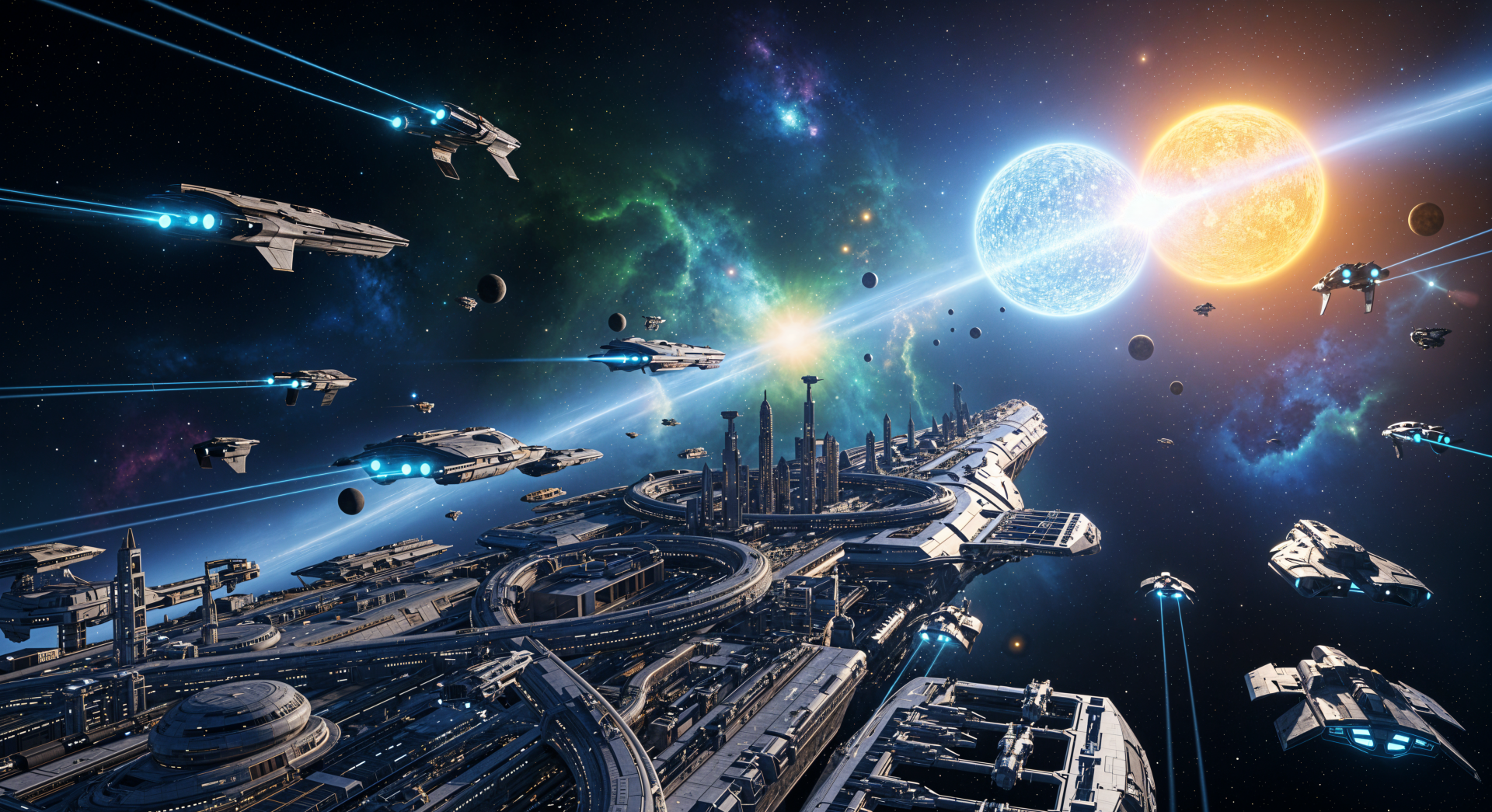 4K Universe: Armada Over the Stellar Citadel by QuantumCurator