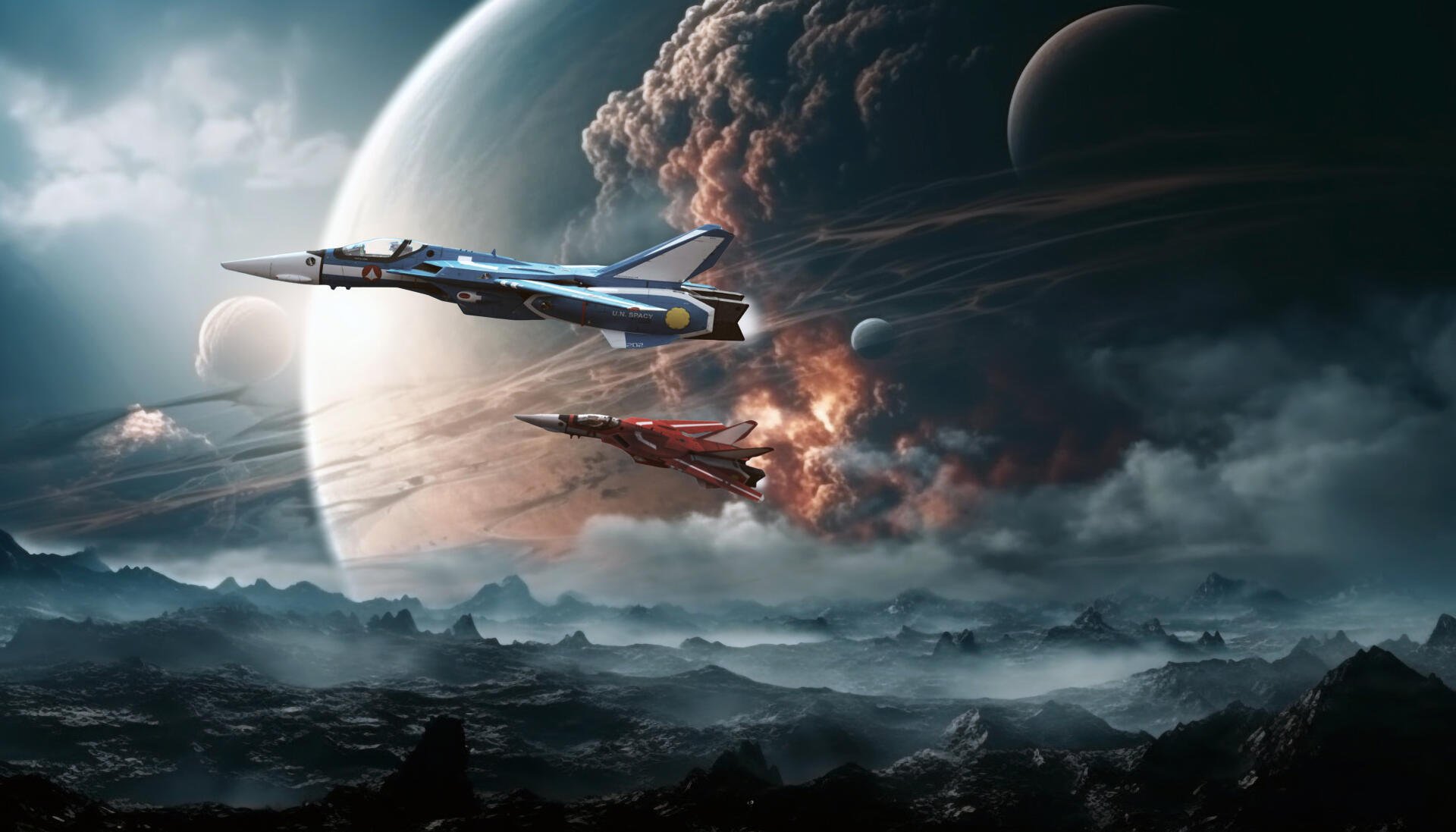 Macross: Max Sterling & Myria Parino — 4K Ultra HD Robotech Sky Duel