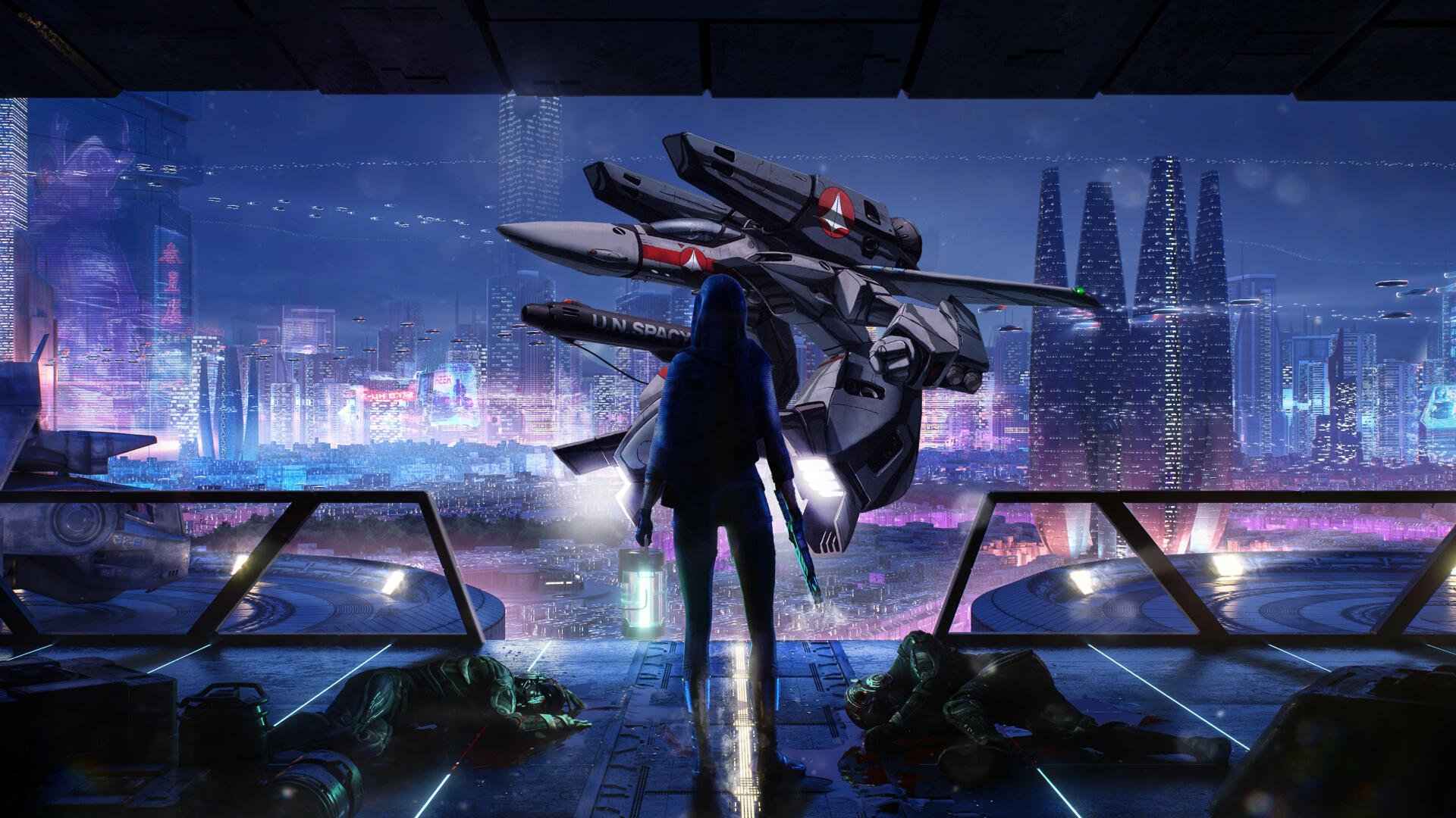 Robotech Macross 4K: Valkyrie Over Neon City