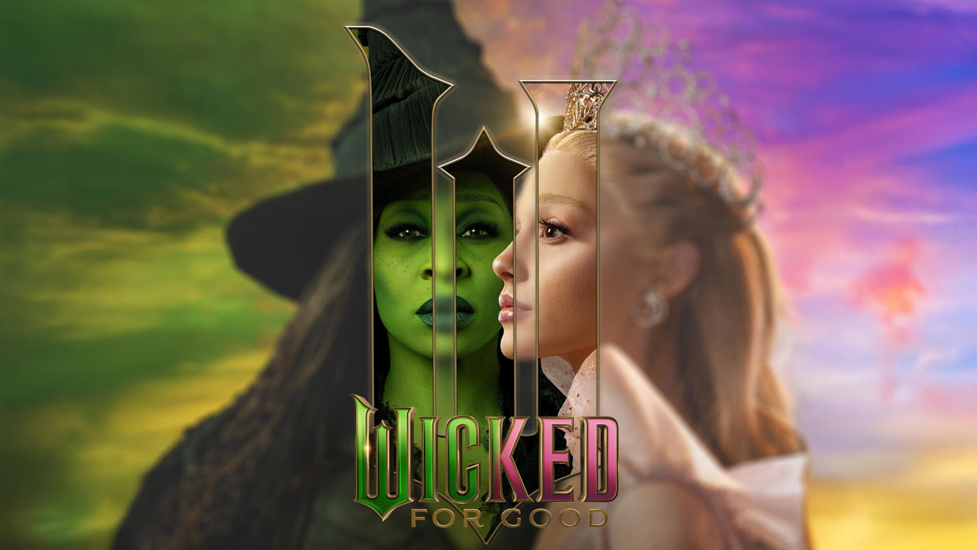 Wicked: For Good — 8K Ultra HD Emerald & Ivory Wallpaper
