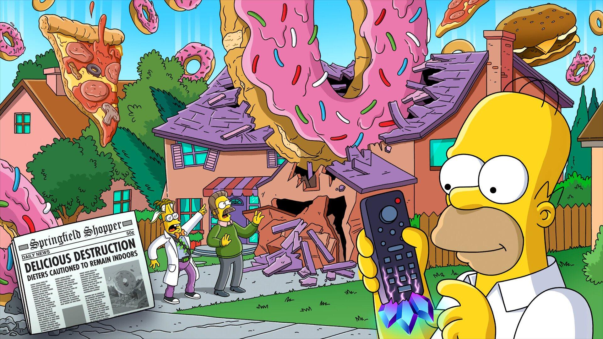 Homer's Donut Drop: Fortnite Anime HD Wallpaper
