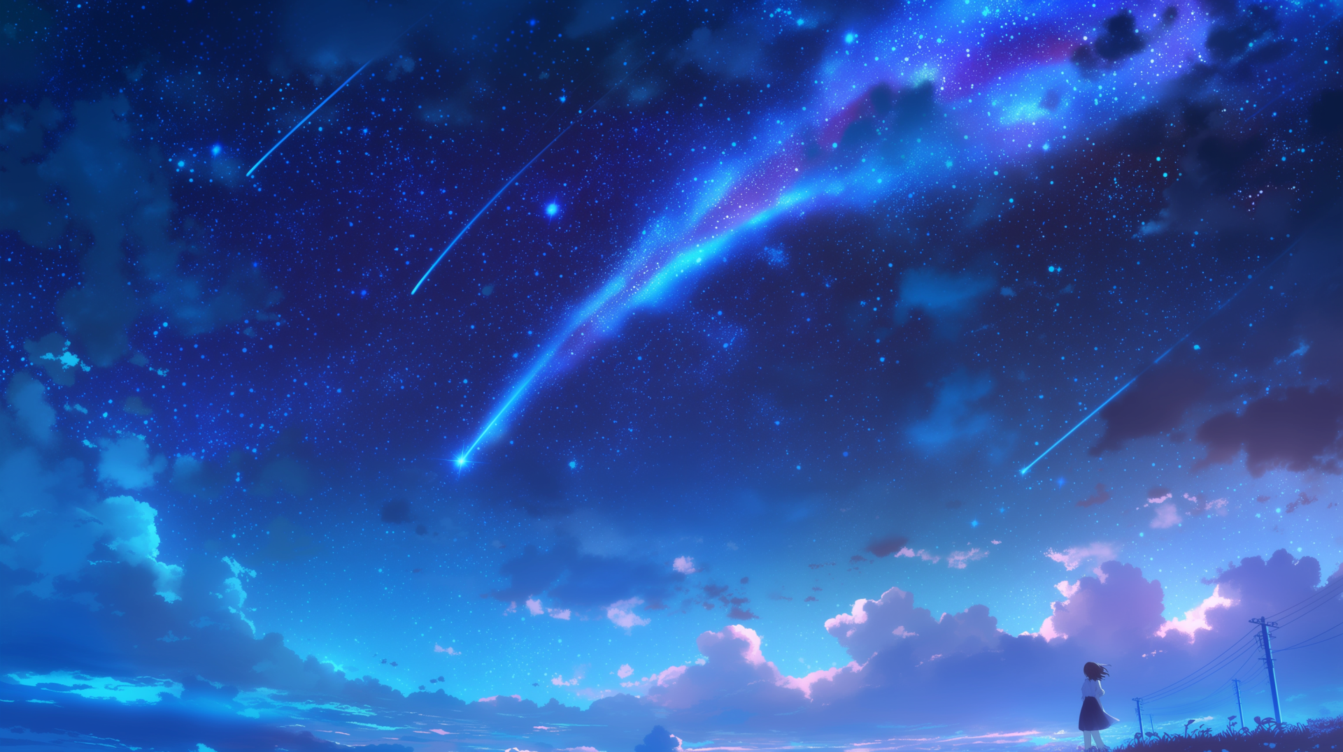 Your Name. — Mitsuha's Blue Comet Sky (2K Quad HD Wallpaper) by patrika